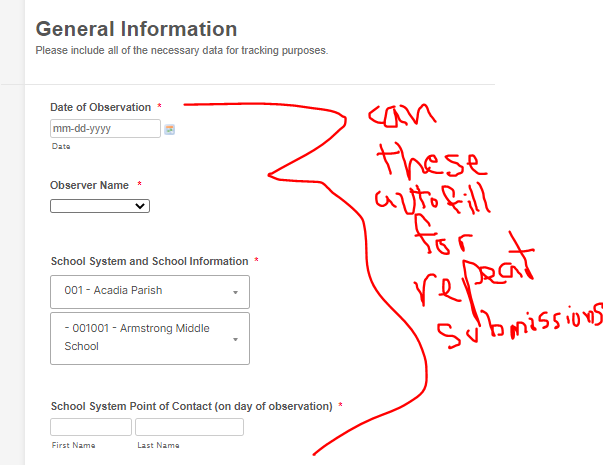 Reload the same form upon submission with prefilled options